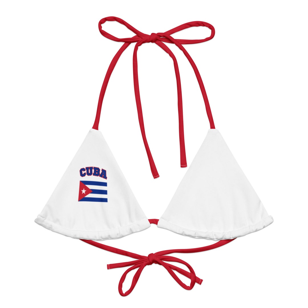 Cuba Bikini Top, Y2K Bikini, Cuba Flag Women's Swimsuit, Cuba Flag, Blokette , Y2K Hot Girl ...