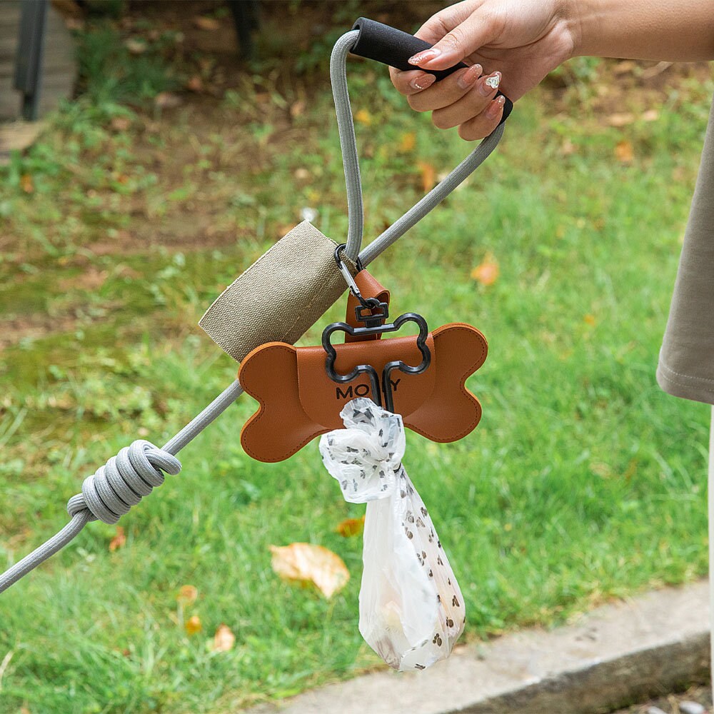Dog Poop Bag Holder, Dog Waste Bag Holder, Leather Dog Poop Bag ...