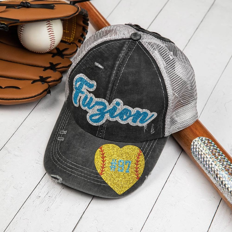 Softball Bling Bling Hat - Etsy