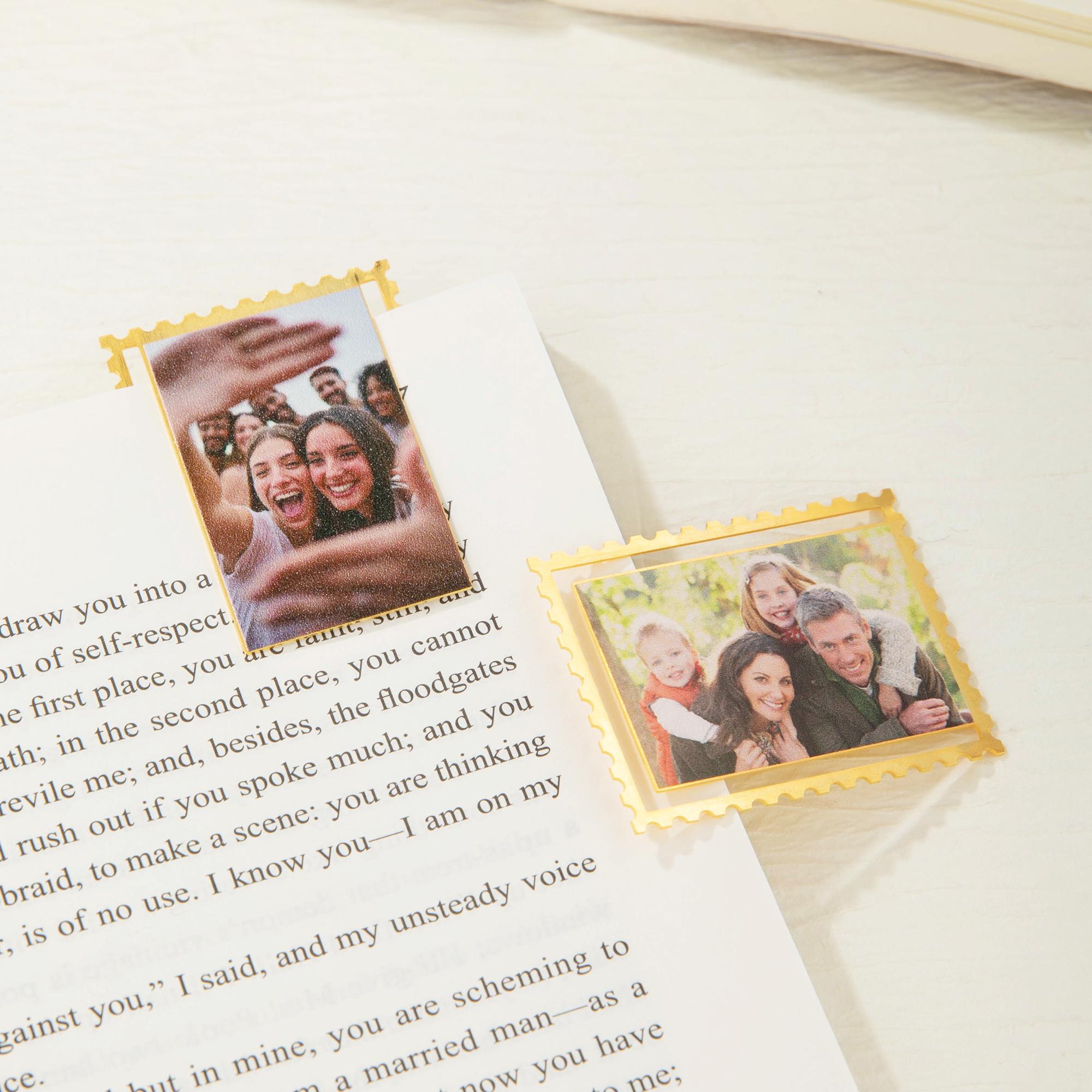 Custom Stamp Style Bookmarks With Photo Customizable Photo Bookmarks ...