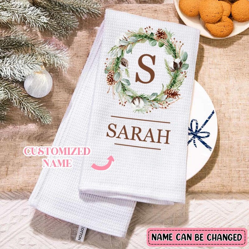 Monogram Dish Towel - Etsy