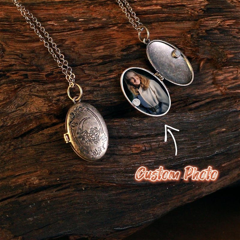 Vintage Gold Moon Locket - Etsy