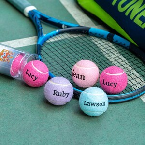 Custom Name Color Tennis Balls 3 Balls One Bucket Practice Playing ...