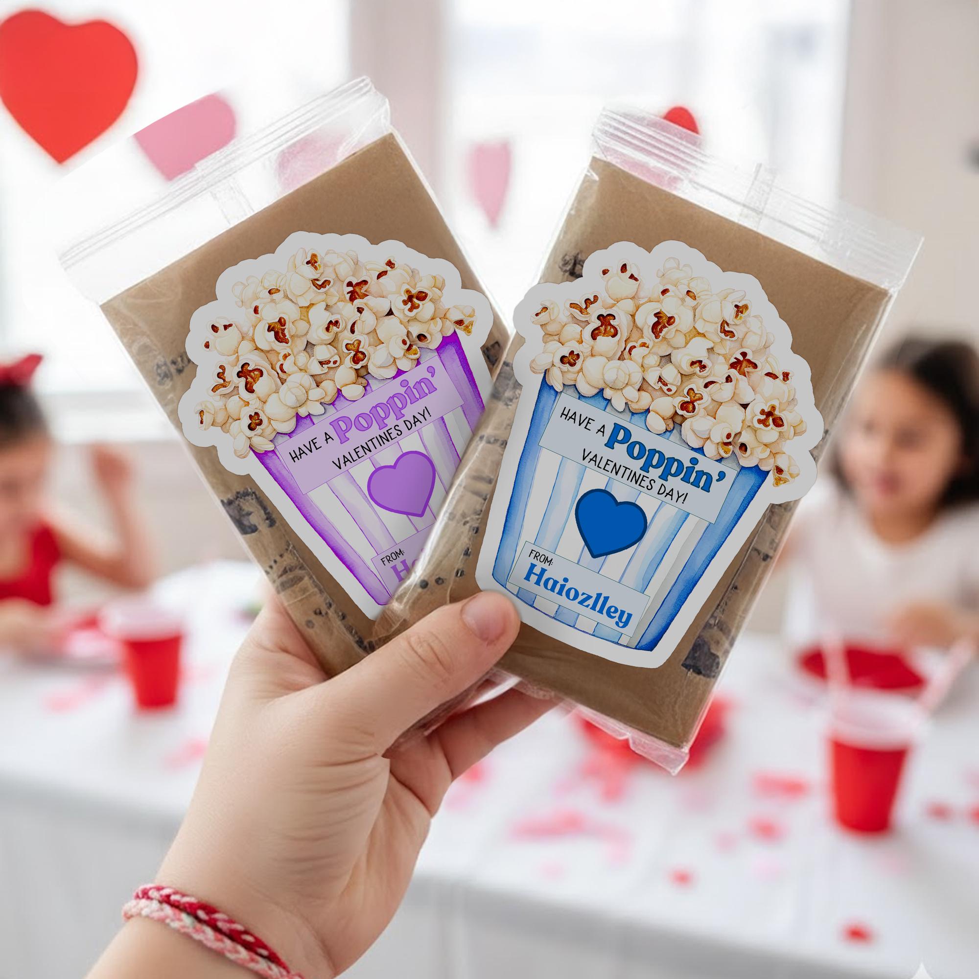 Personalized Have A Poppin Valentines Day Waterproof Stickers With Name ...