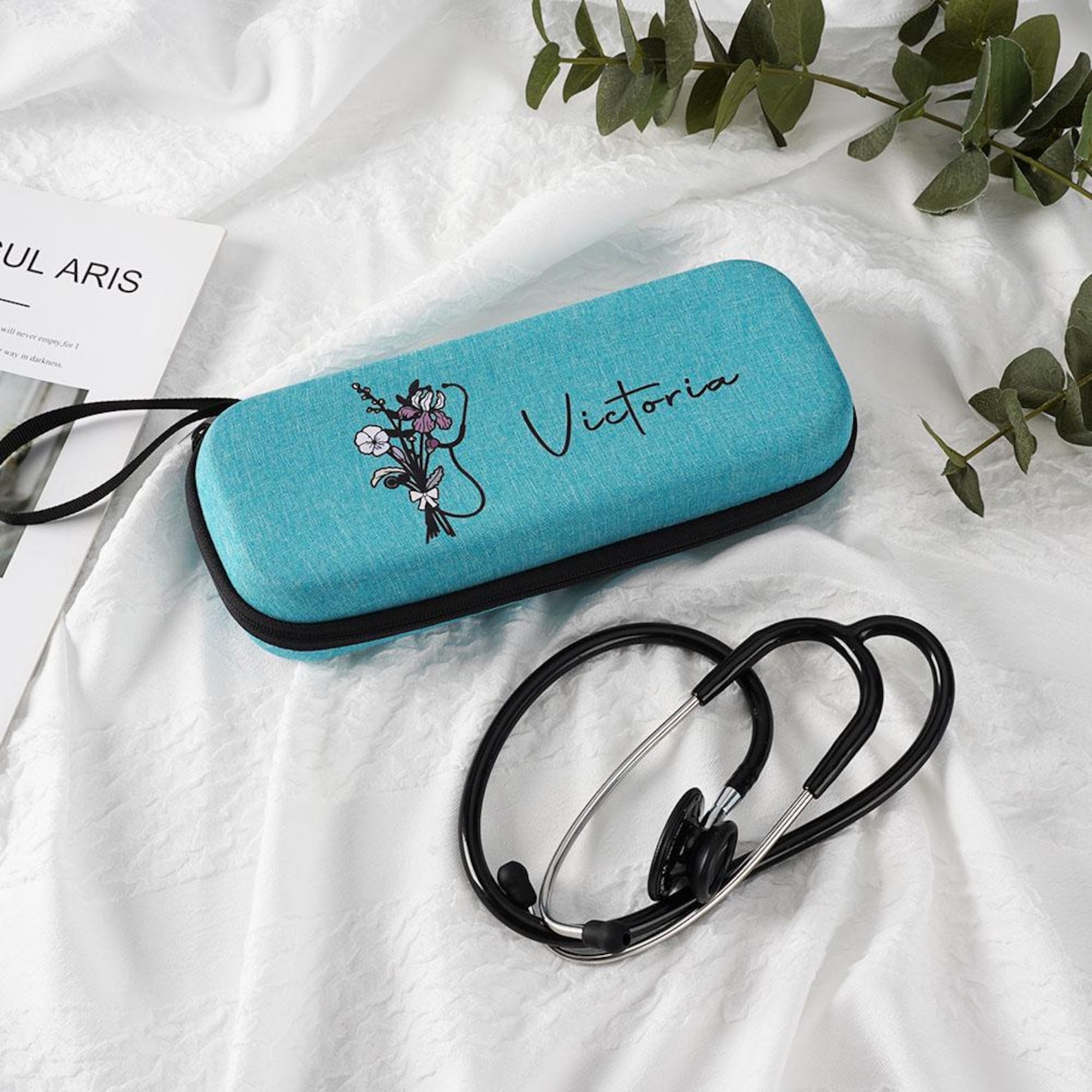 Stethoscope Case Personalized Birth Flower Custom Stethoscope Storage ...