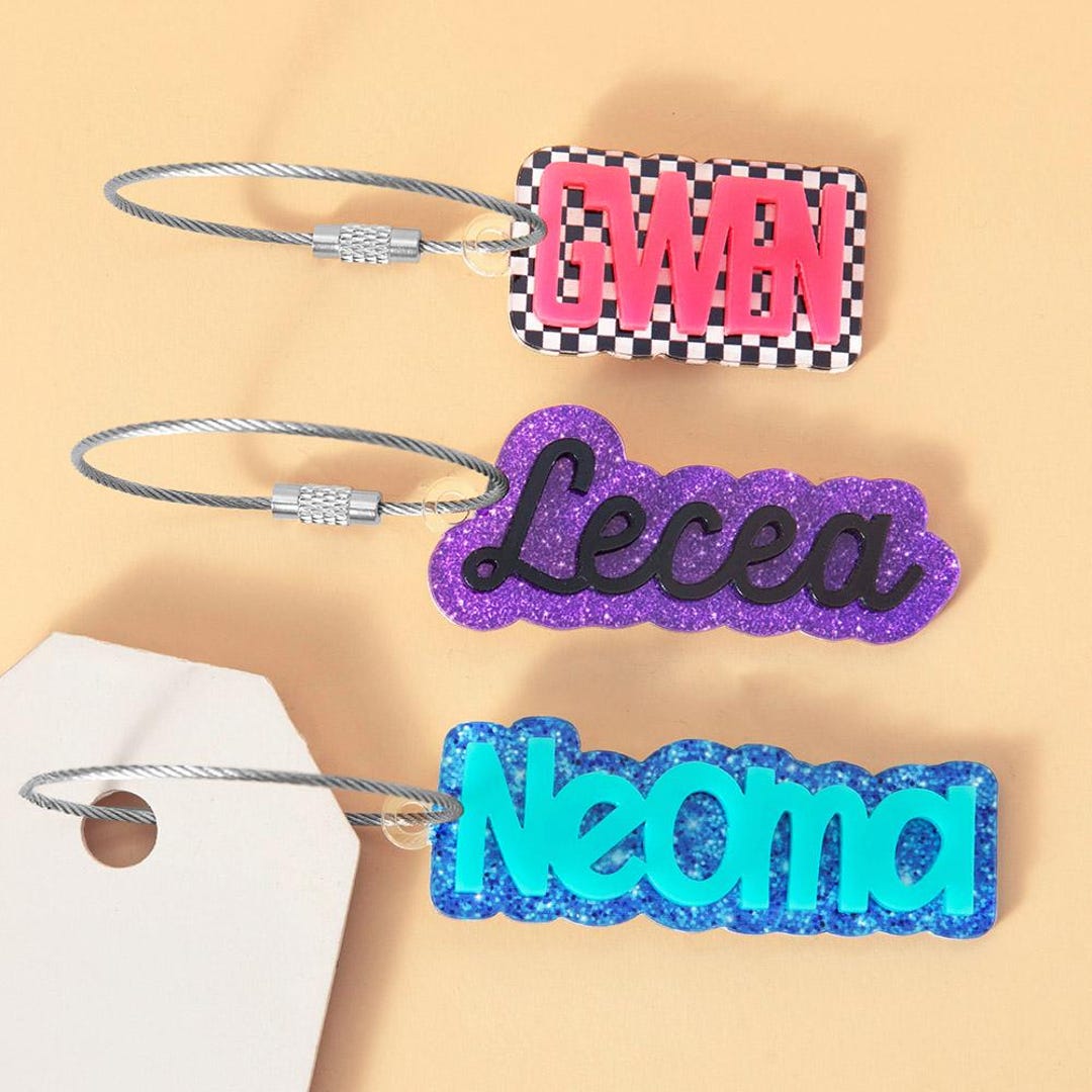 Name Keychain-backpack Name Tags-diaper Bag Tag-personalized Name Plate ...