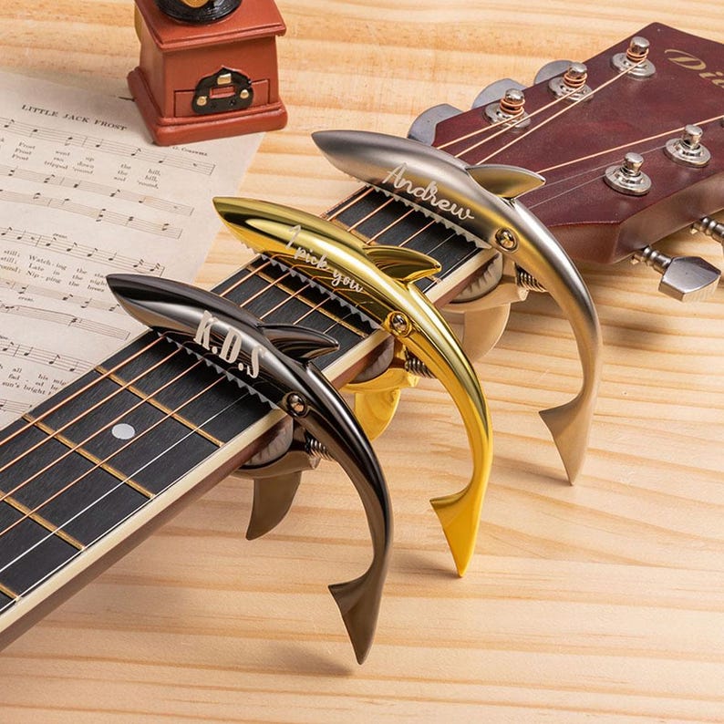 Personalized Shark Guitar Capo With Name,metal Guitar Capo, Guitarist ...