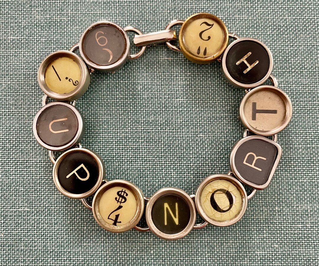 Michigan up North Magic: Typewriter Key Bracelet Crafted With Authentic ...