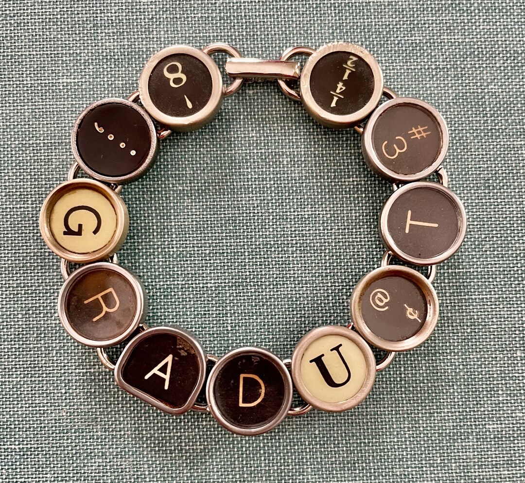 Graduate" Typewriter Key Bracelet: Celebrate With Our One-of-a-kind ...