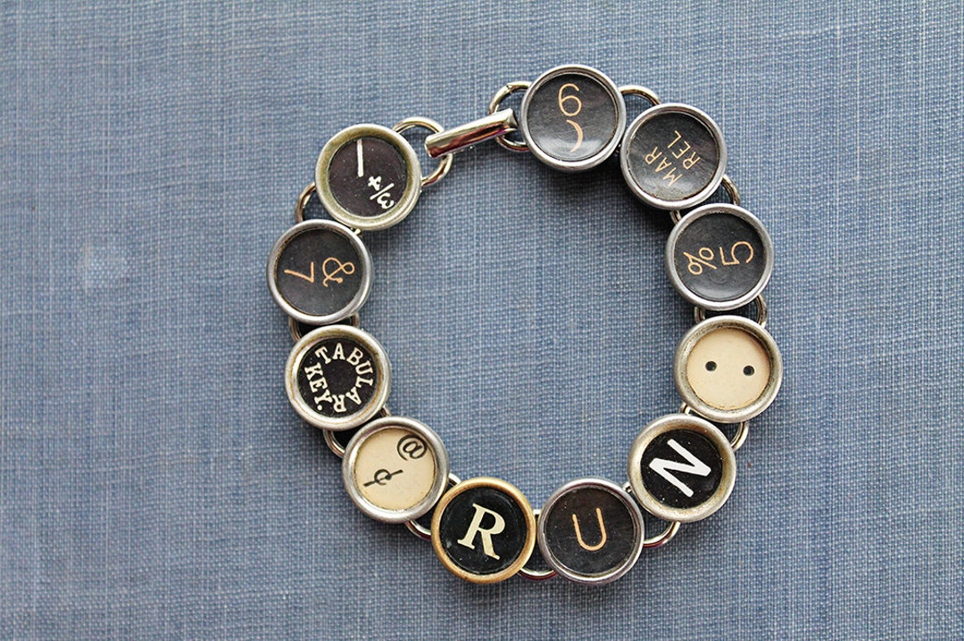 Run With Style: Typewriter Key Bracelet Crafted With Authentic Keys - Etsy
