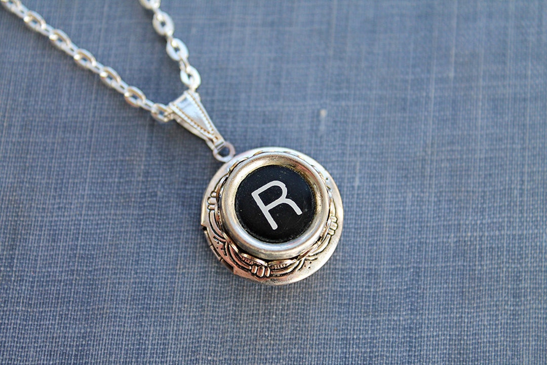 Vintage R Typewriter Key-inspired Locket Style Necklace: Retro Fun - Etsy
