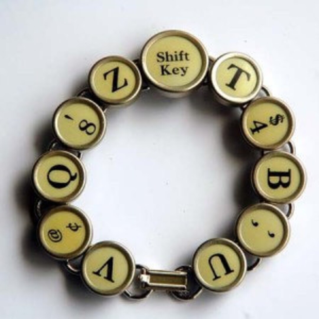 Unlock Uniqueness: One-of-a-kind Typewriter Key Bracelet Featuring ...
