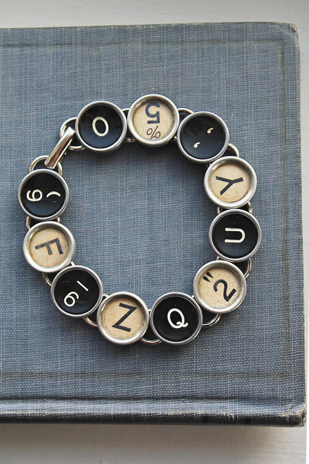 Eco-chic Typewriter Key Bracelet: A Unique Blend of Recycled Keys - Etsy