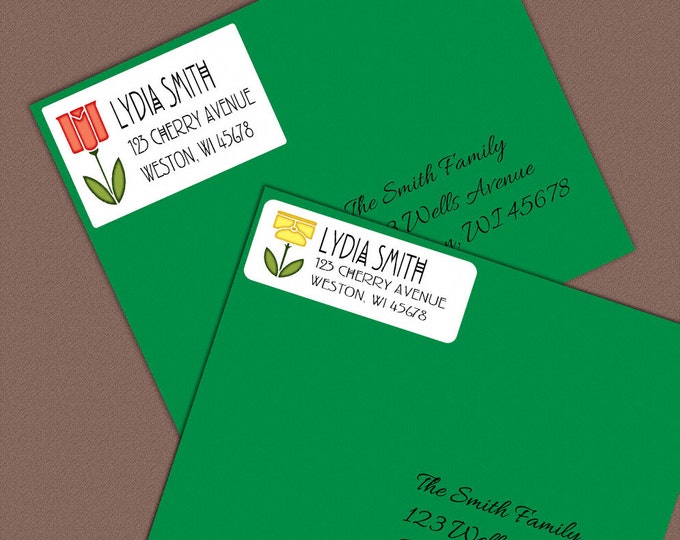 Personalized Return Address Label, Custom Flower Address Label Stickers ...