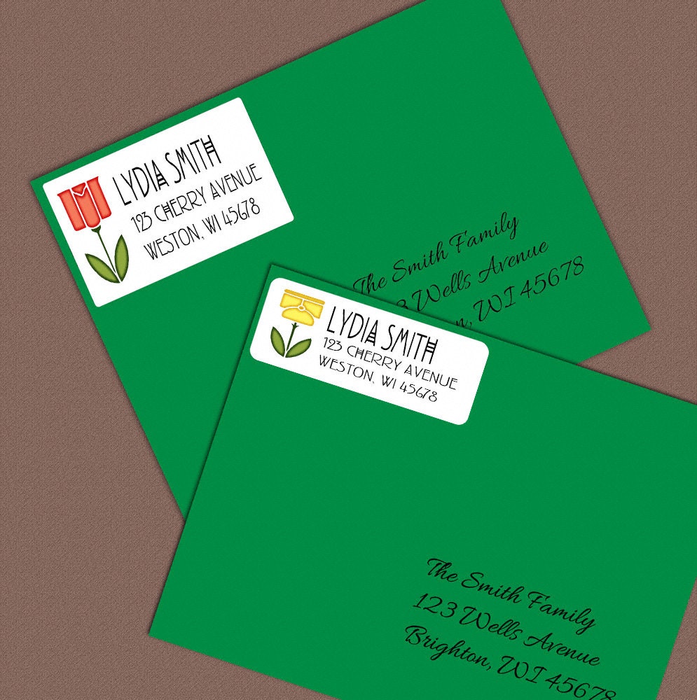 Personalized Return Address Label Custom Flower Address Label | Etsy
