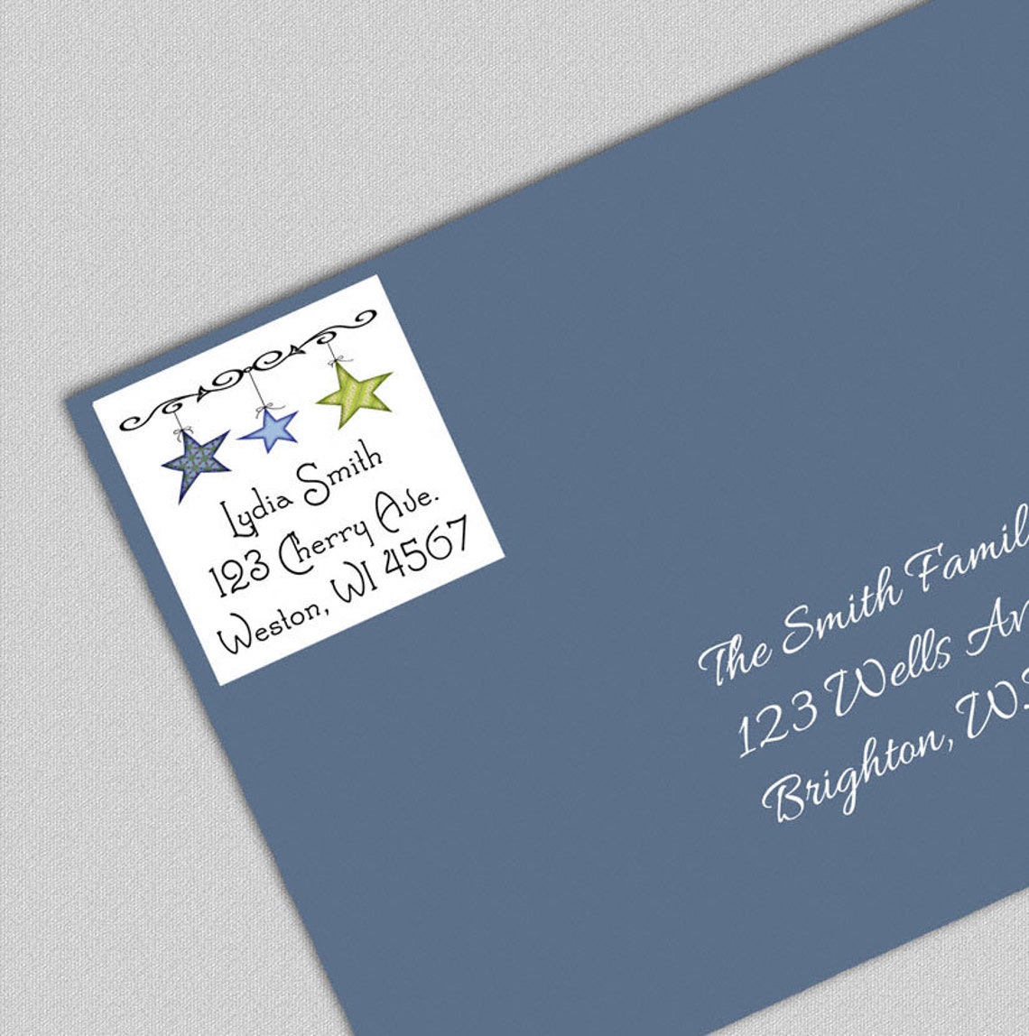 Christmas Address Labels Personalized With Primitive Christmas Stars ...