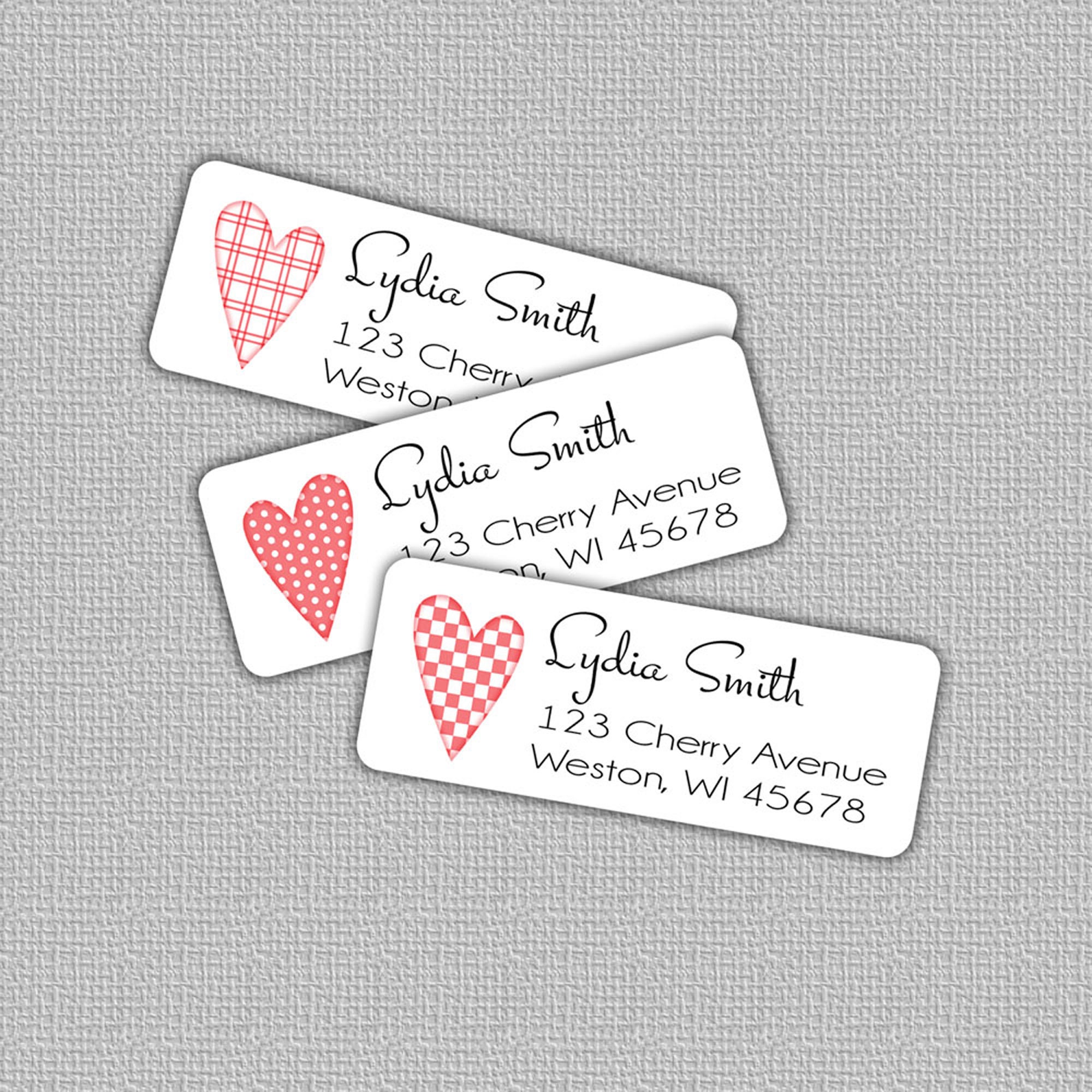Valentine Personalized Address Labels Pastel Heart Design | Etsy