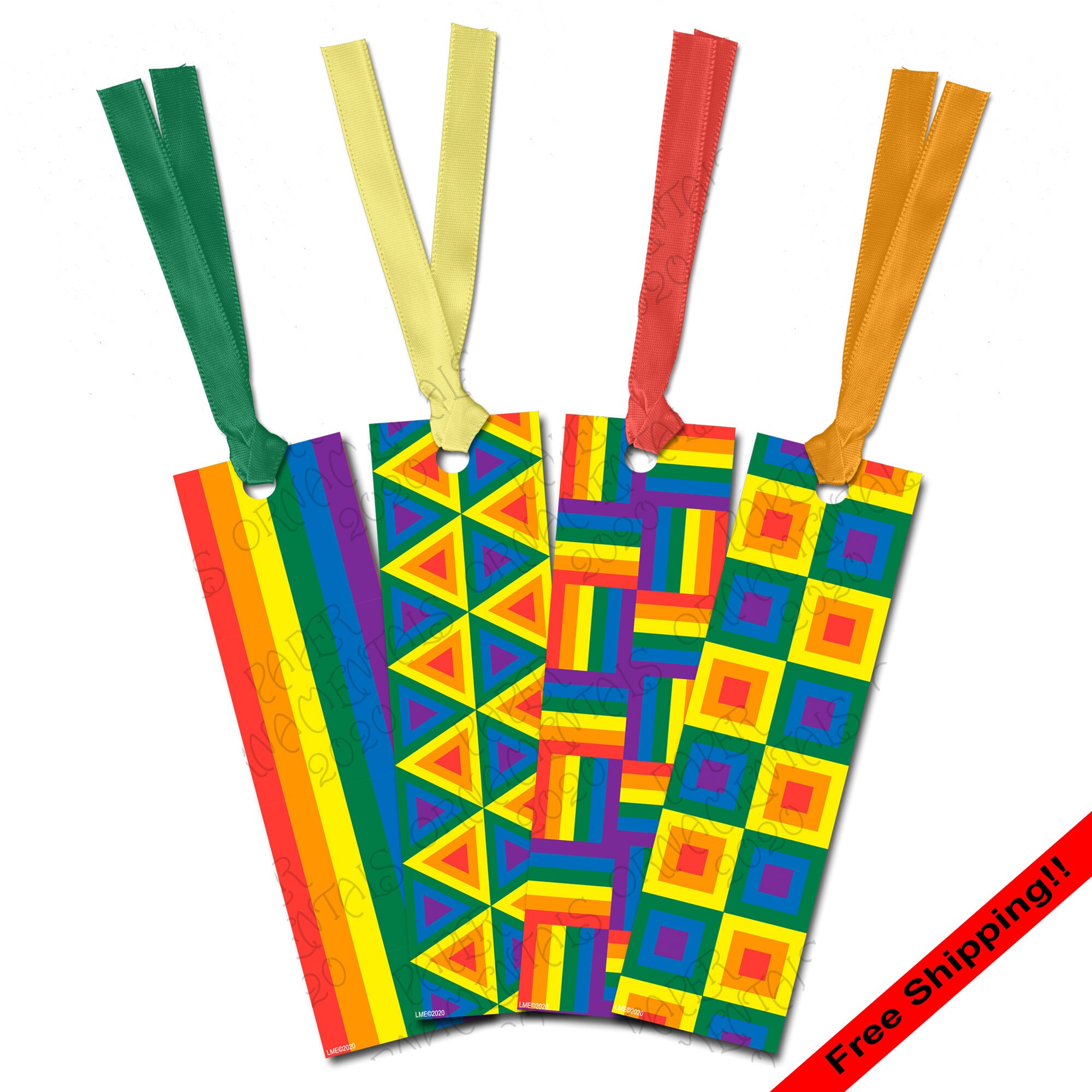 Laminated Bookmark, Gay Pride Rainbow Bookmark With Ribbon Gifts for ...