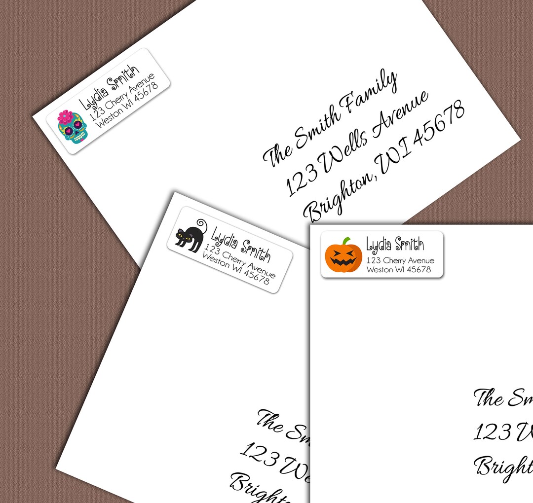 Address Labels for the Halloween Season, Personalized Halloween Labels ...