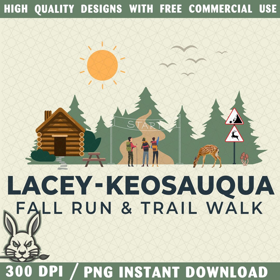 Fall Run & Trail Walk PNG, Lacey-keosauqua Hiking Design, Fall Hiking ...