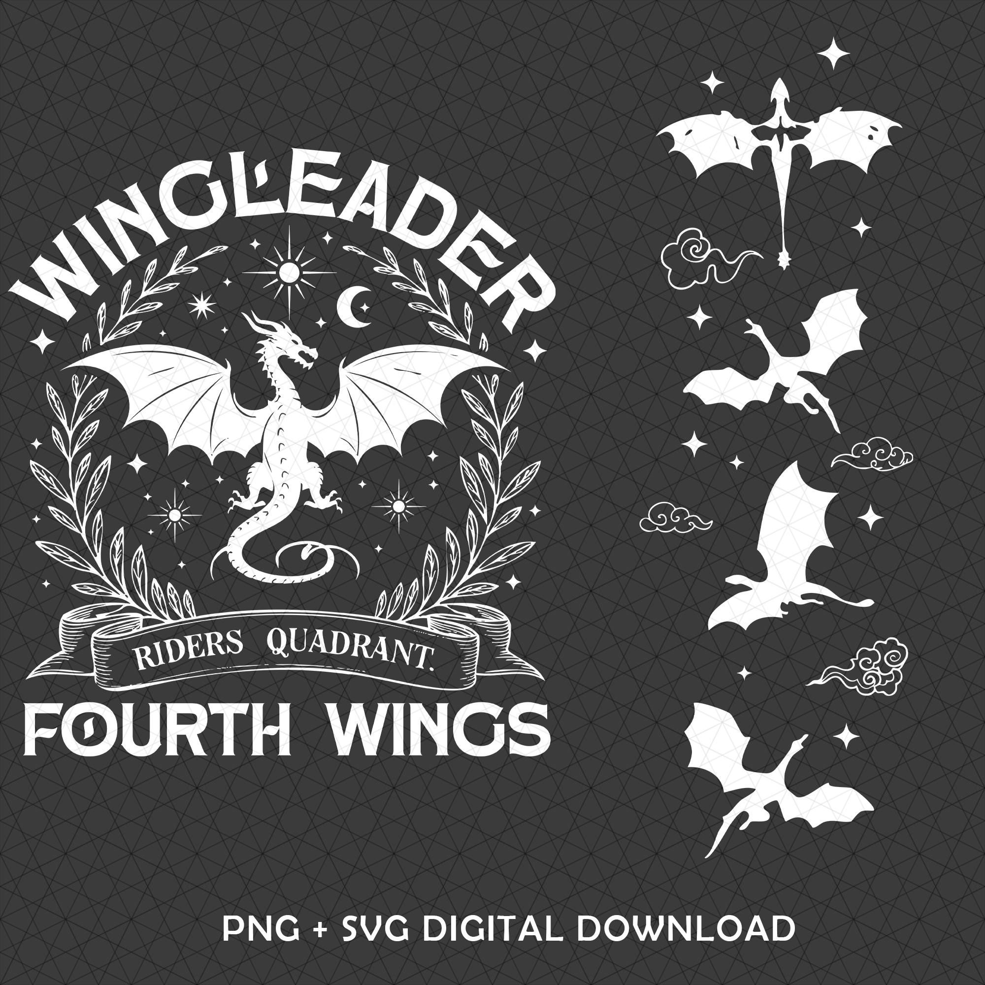 Fourth Wing Wingleader SVG PNG, Dragon Rider Clipart, Riders Quadrant ...
