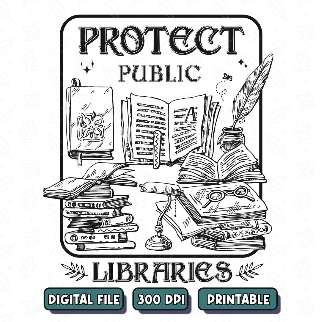 Protect Public Libraries PNG SVG, Vintage Librarian Design, Retro ...