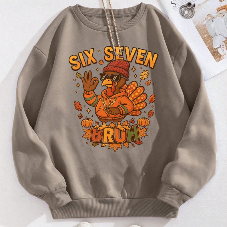 Funny Six Seven Meme Turkey PNG, Cool Hip Hop Thanksgiving, Turkey Day ...