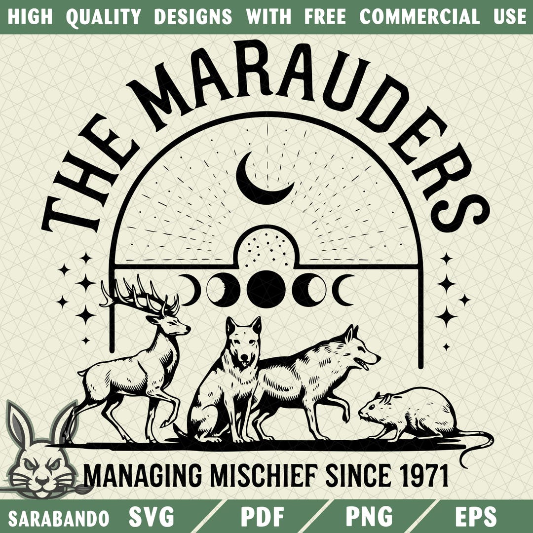 The Marauders PNG SVG, Wizard Movie Svg, Retro Fantasy Bookish Clipart ...