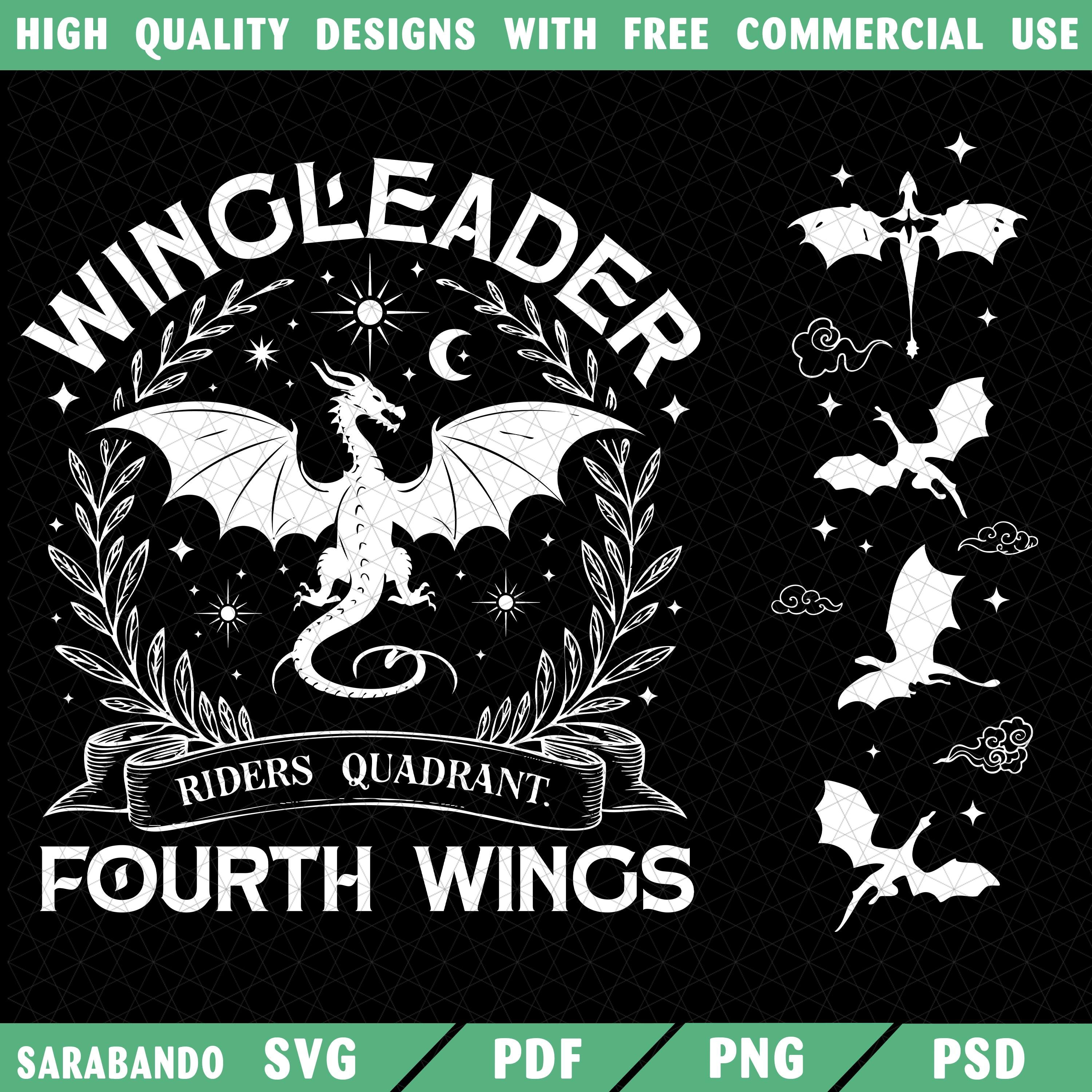Fourth Wing Dragon Rider PNG SVG: Wingleader Digital Design (digital ...