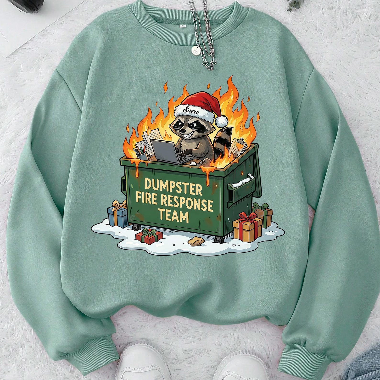 Dumpster Fire Response Team PNG, Custom Name Christmas PNG, Holiday ...