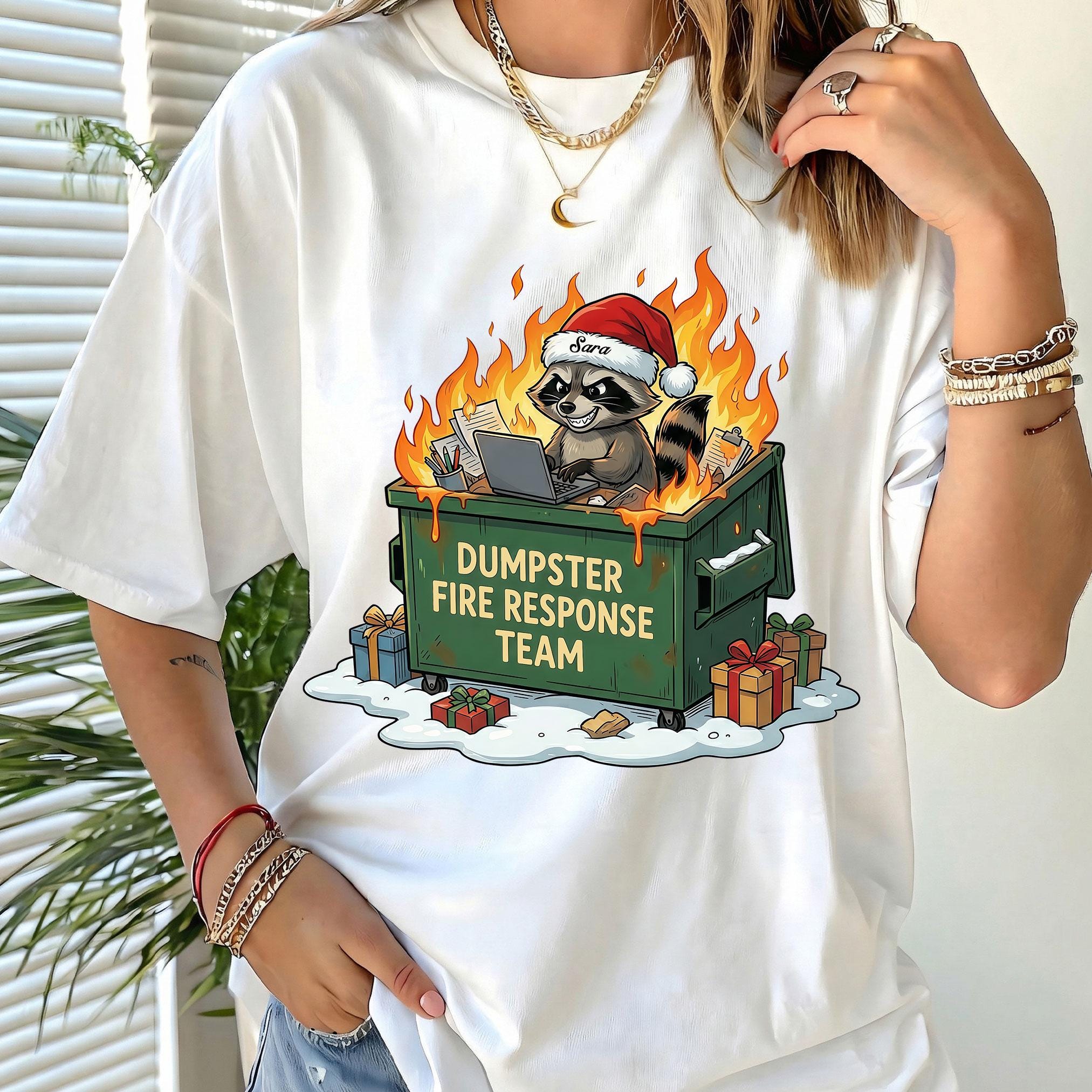 Dumpster Fire Response Team PNG, Custom Name Christmas PNG, Holiday ...