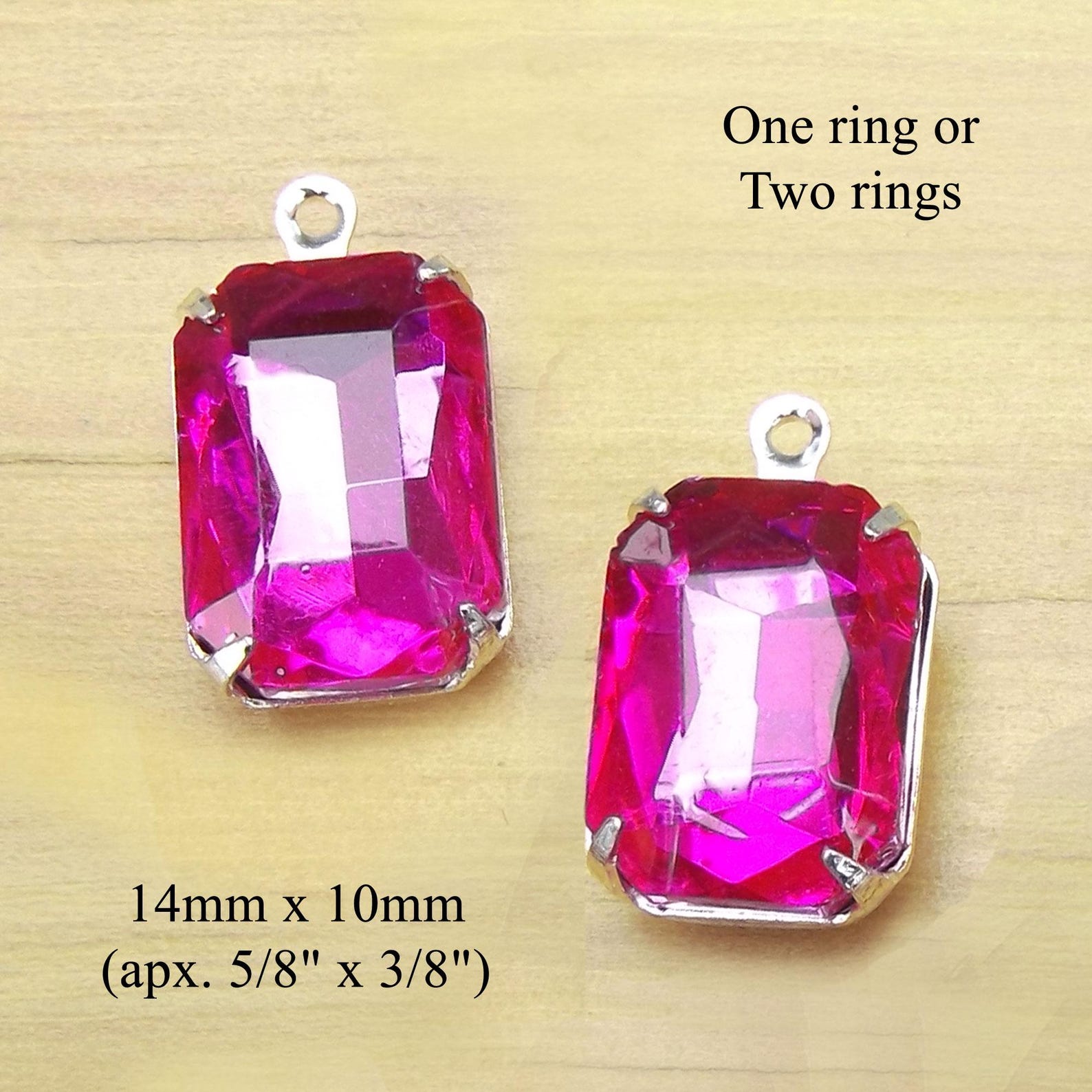 Fuschia Pink 8mm Round Glass Gems With Rivoli Faceting, 2 Pc - Etsy