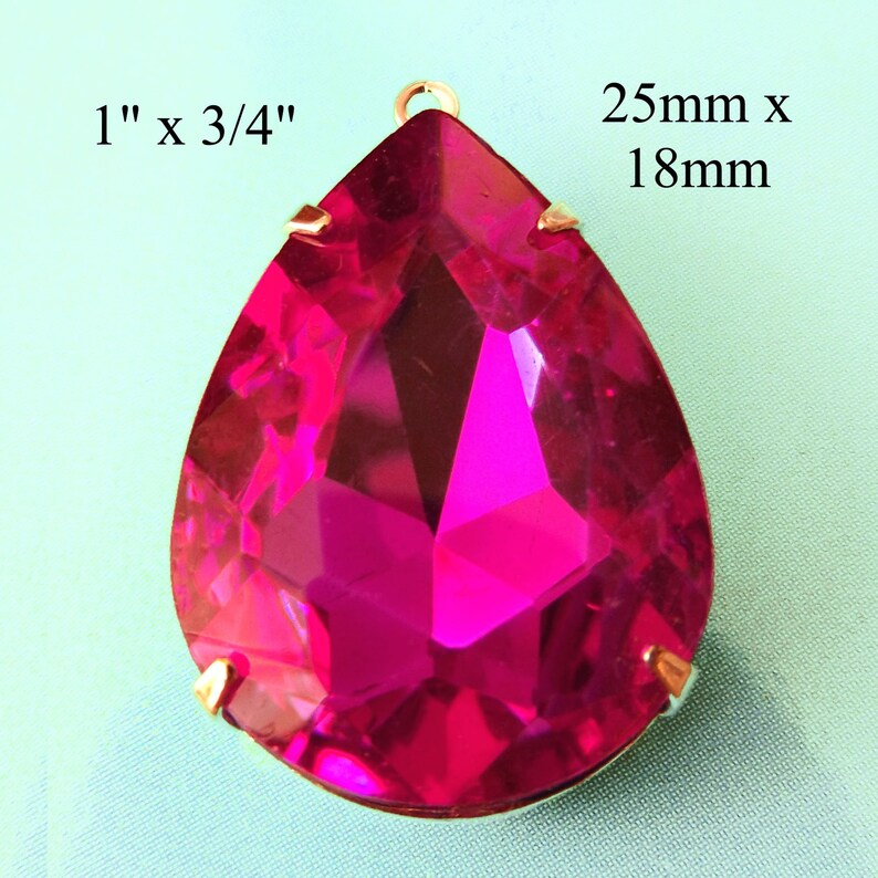 Fuschia Pink 8mm Round Glass Gems With Rivoli Faceting, 2 Pc - Etsy