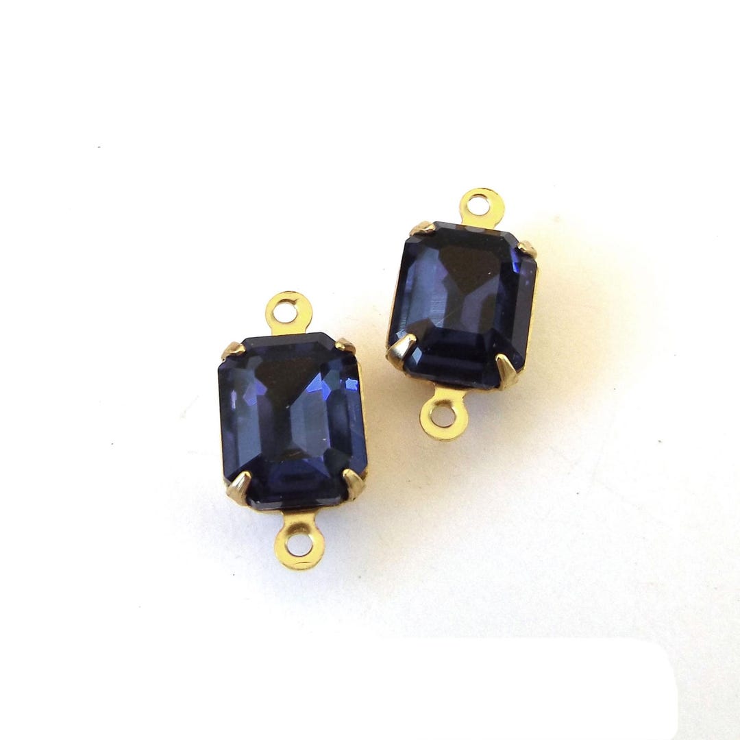 Montana Sapphire 10x8mm Octagons, Navy Blue Glass Gems for Tiny ...
