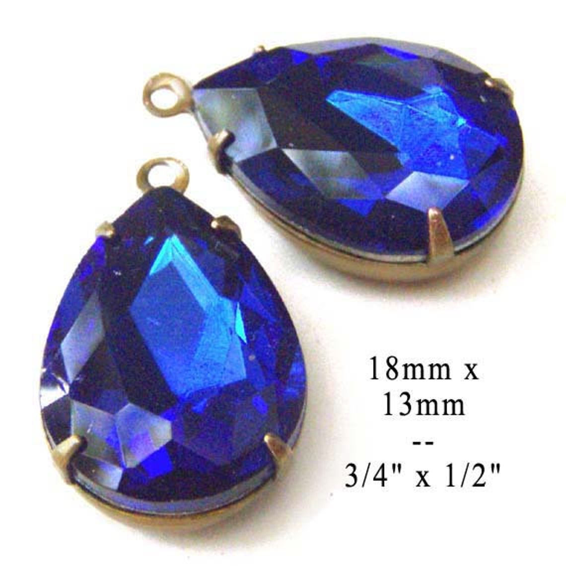 Sapphire blue round glass gems 8mm round tiny blue pendants | Etsy