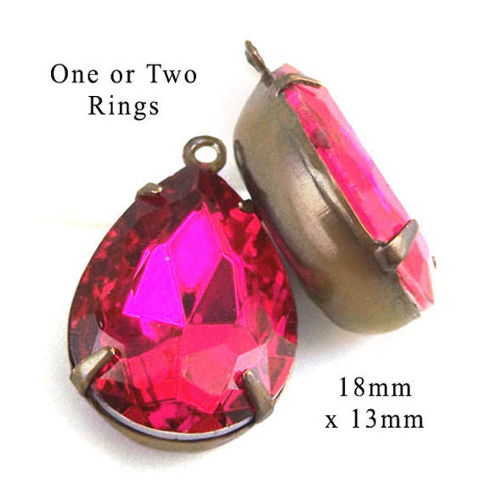 Fuschia Pink 8mm Round Glass Gems With Rivoli Faceting, 2 Pc - Etsy
