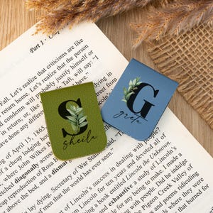 Custom Leather Bookmarks, Initial Name Bookmark Gift for Her ...