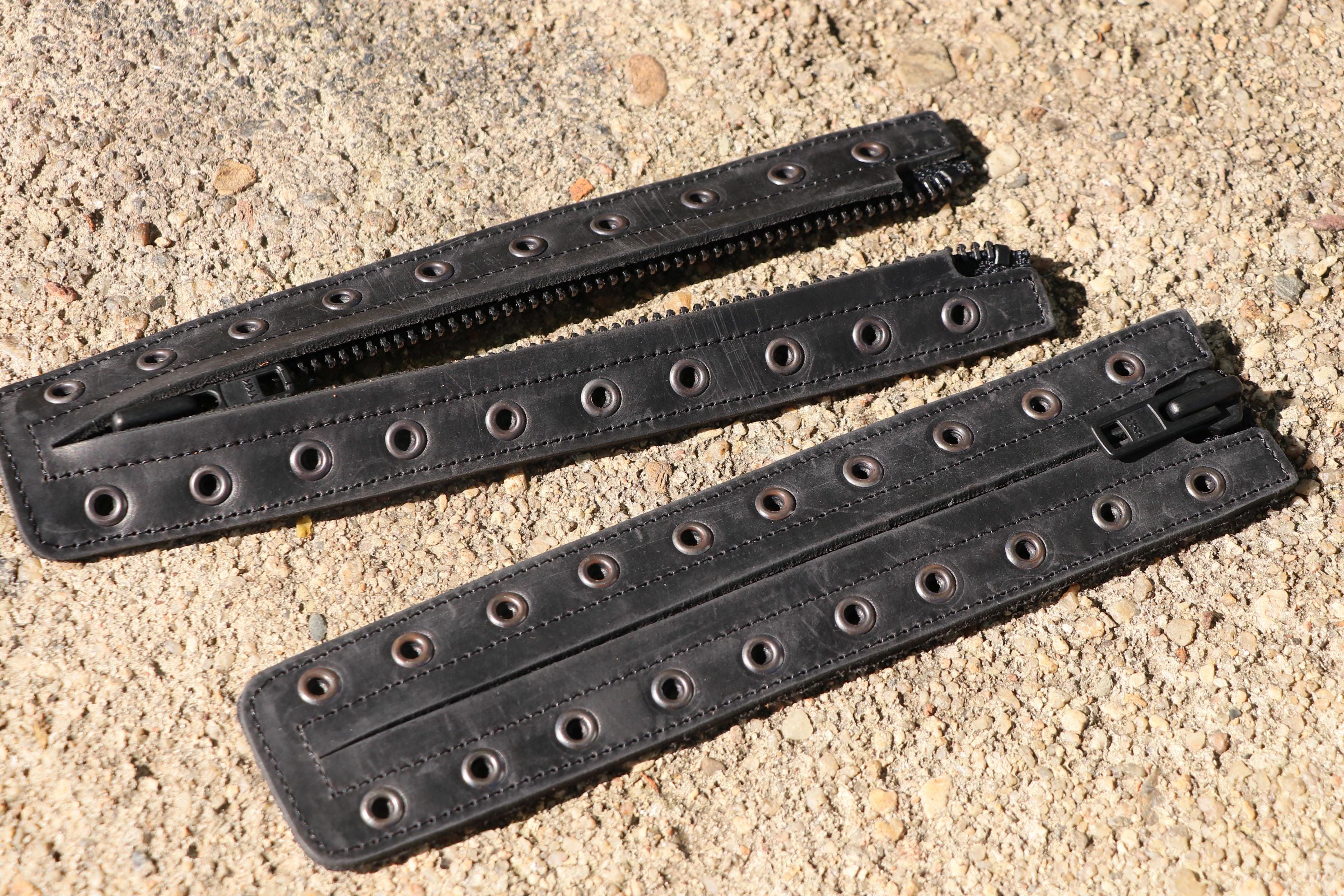 For Tactical Military Boots Black Genuine Leather Zipper YKK Zip ...