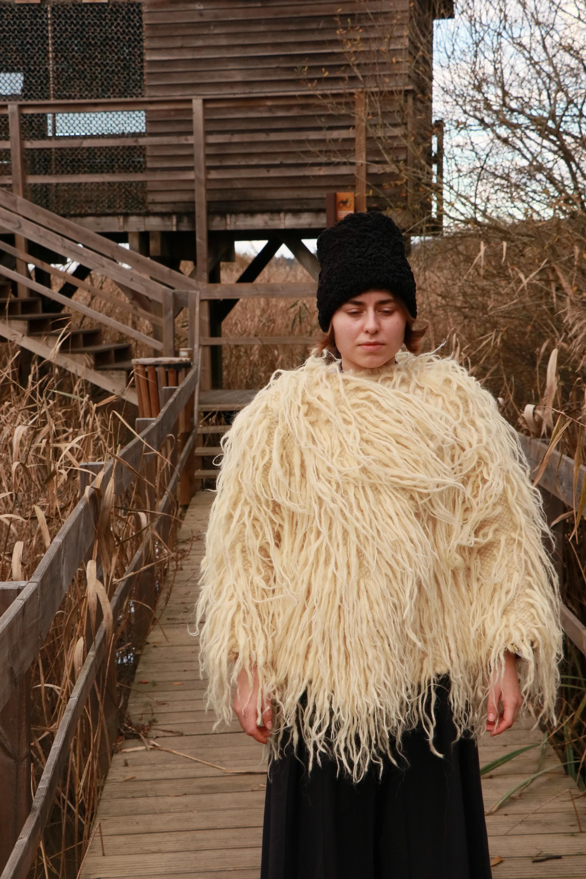 Farm Female With A Natural Wool Coat