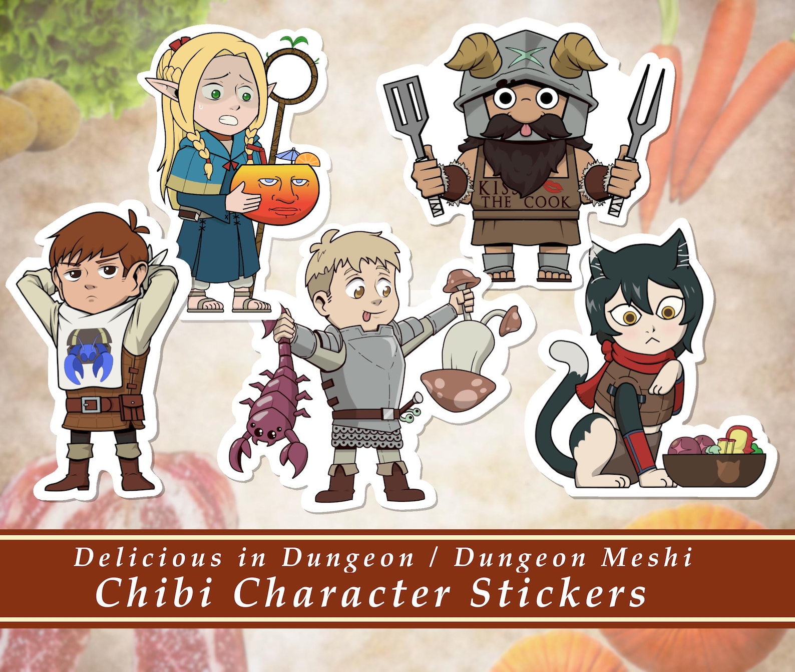 Delicious in Dungeon / Dungeon Meshi Chibi Character Stickers - Etsy