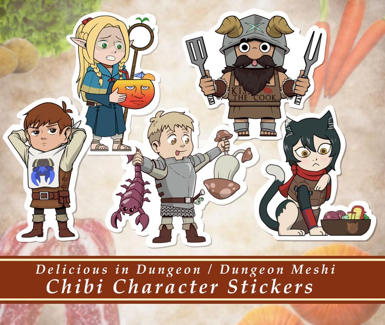 Delicious in Dungeon / Dungeon Meshi Chibi Character Stickers - Etsy