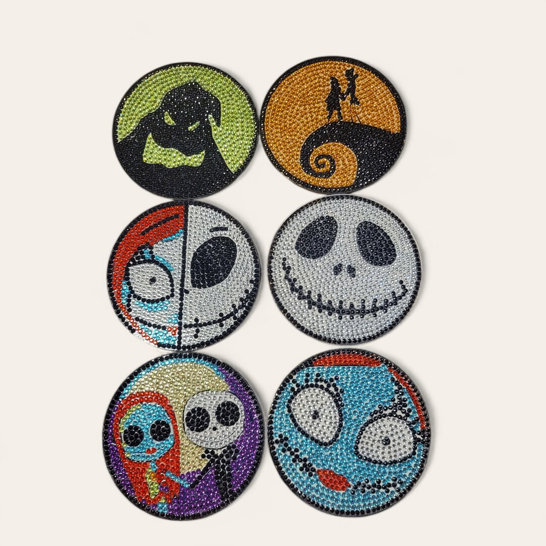 Completed Nightmare Before Christmas Diamond Art Coasters - Etsy