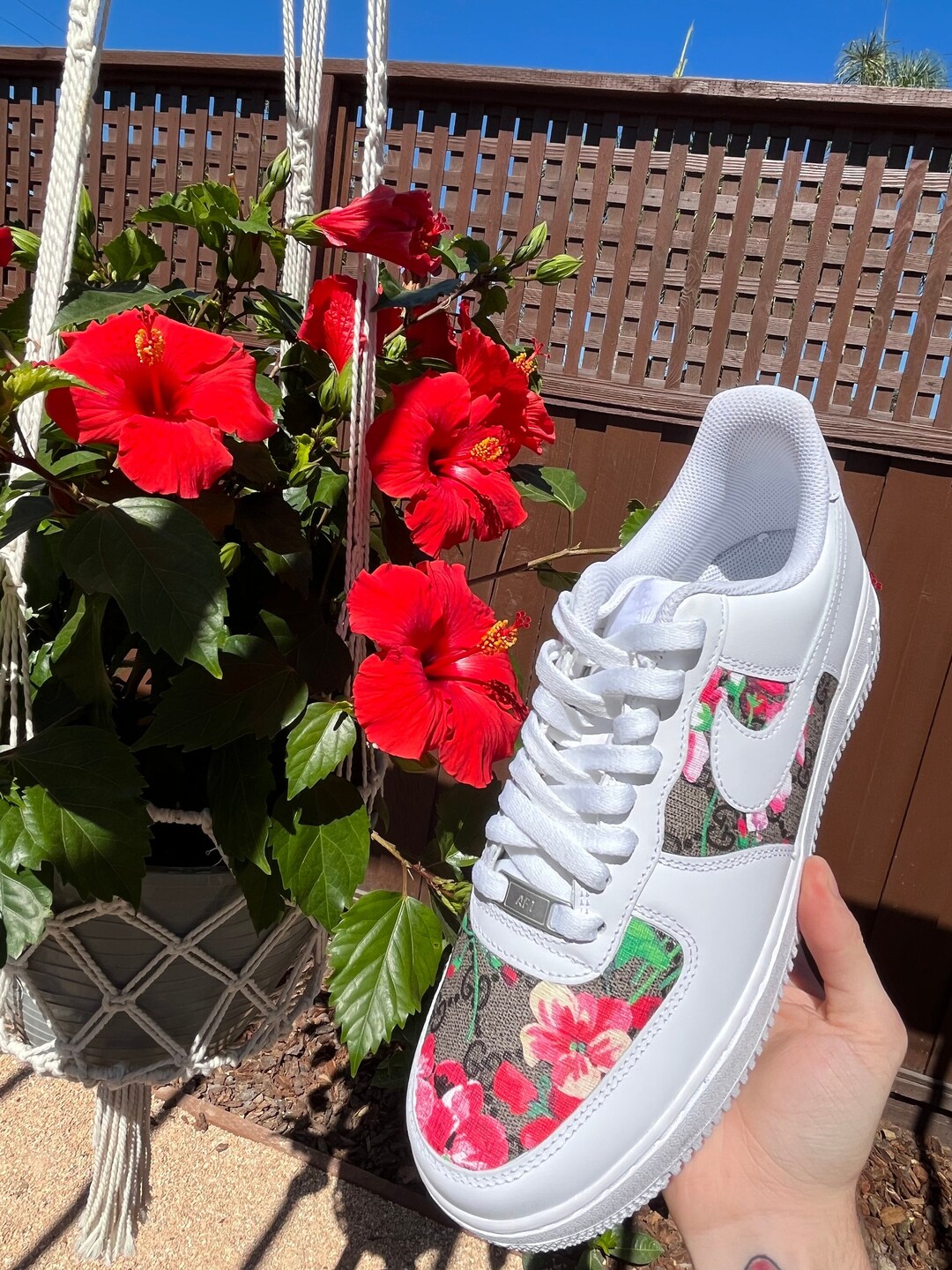 Gucci Pinkfloral Custom Air Force 1 by Kfx_customs - Etsy