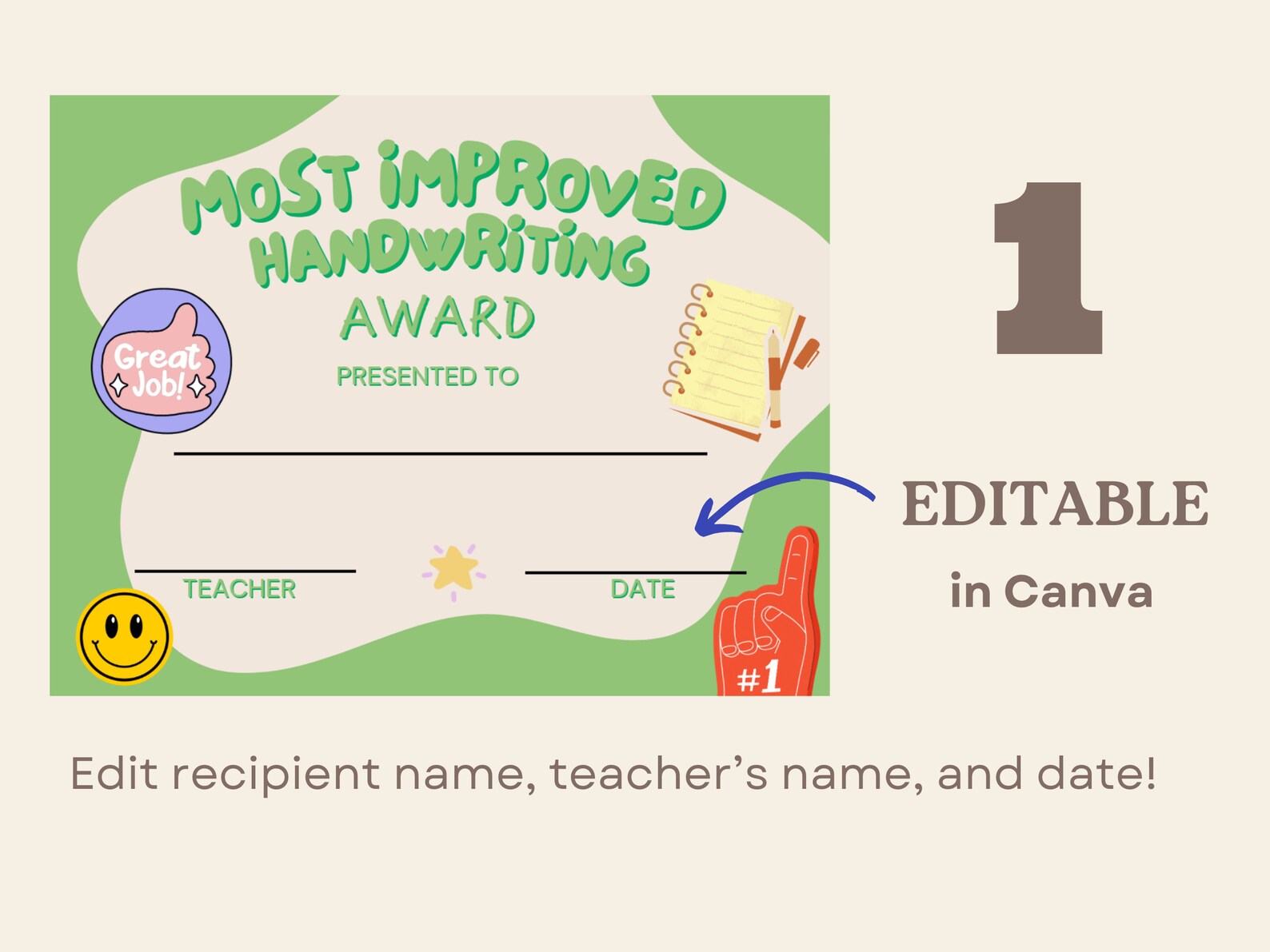 Aesthetic Printable Classroom Awards for School Students - Etsy