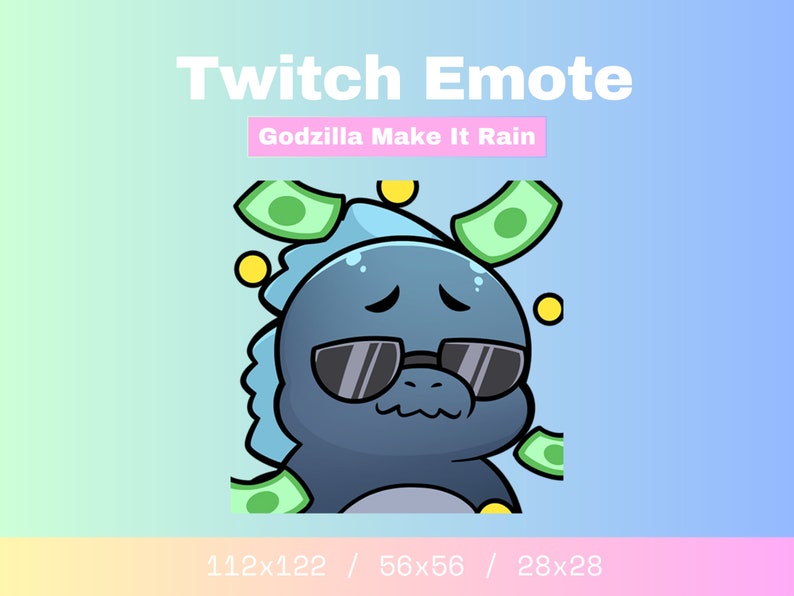 Kawaii Chibi Cute Godzilla Monster Kaiju Make It Rain Money Emote ...