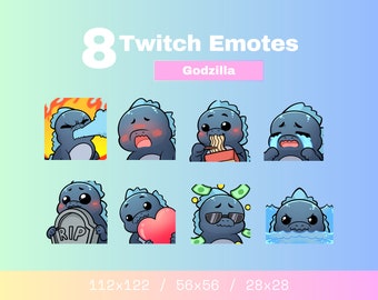 Twitch Emotes Godzilla Monster 3 Pack V2 raid, Hype, Hi Streamers ...