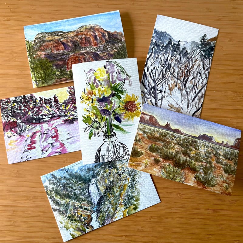 Watercolor Nature Christmas Cards - Etsy