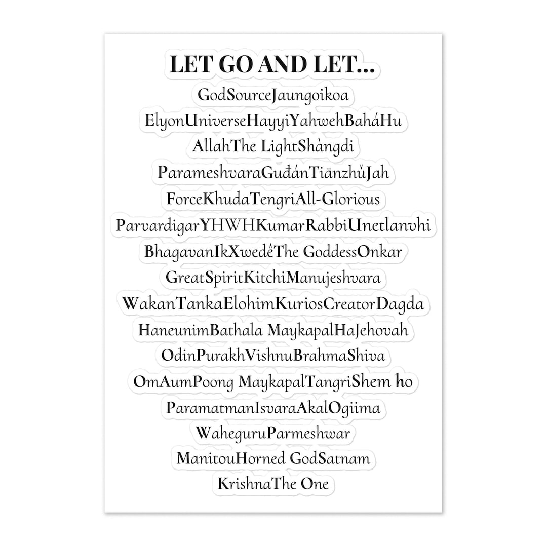 Let Go and Let...sticker Sheet - Etsy