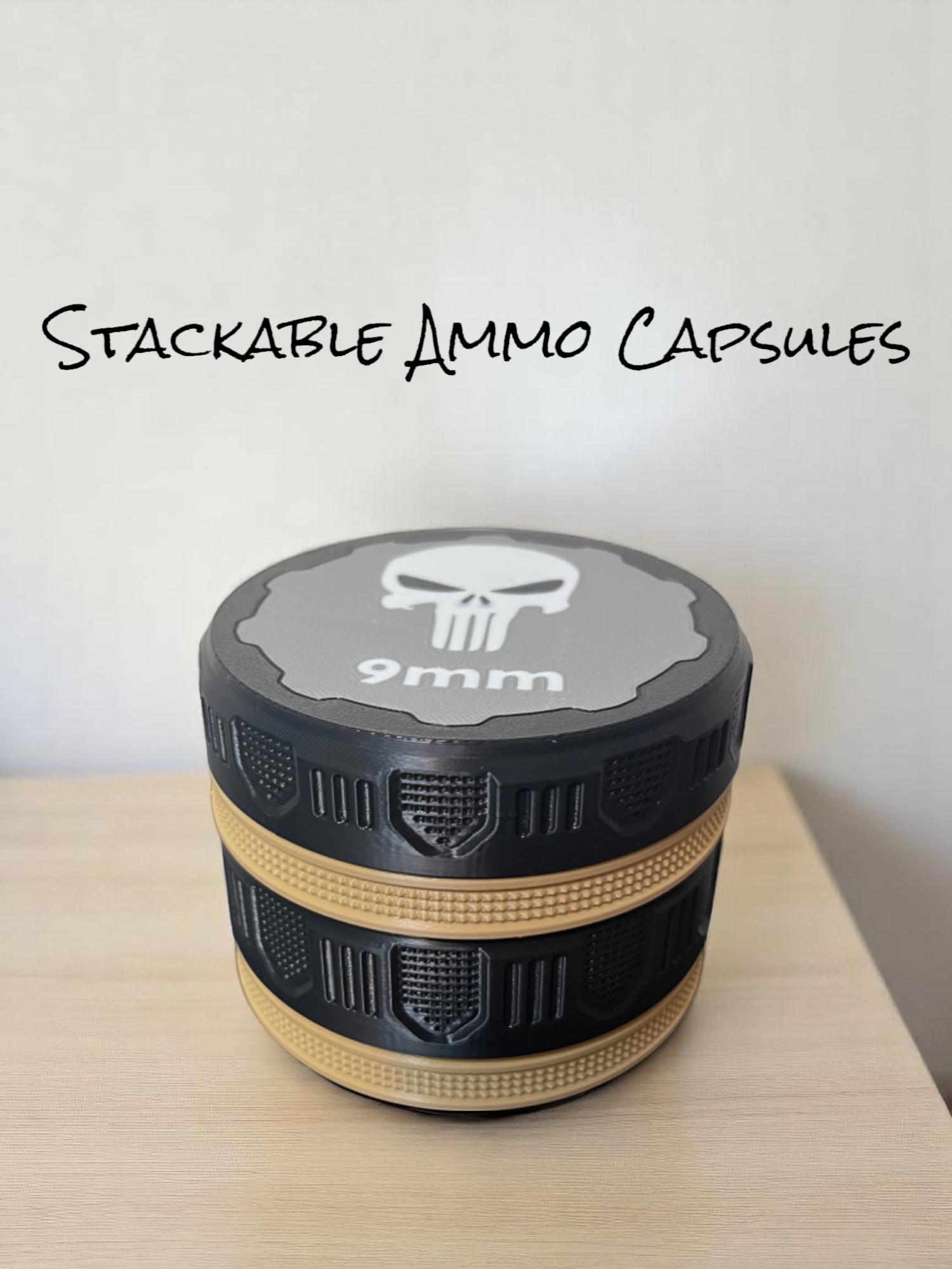 3D Printed Stackable Ammo Capsule for 9mm - Tactical Gun Accessory - Etsy
