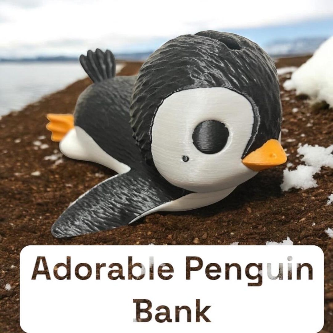 Adorable 3D Printed Baby Penguin Savings Bank - Etsy